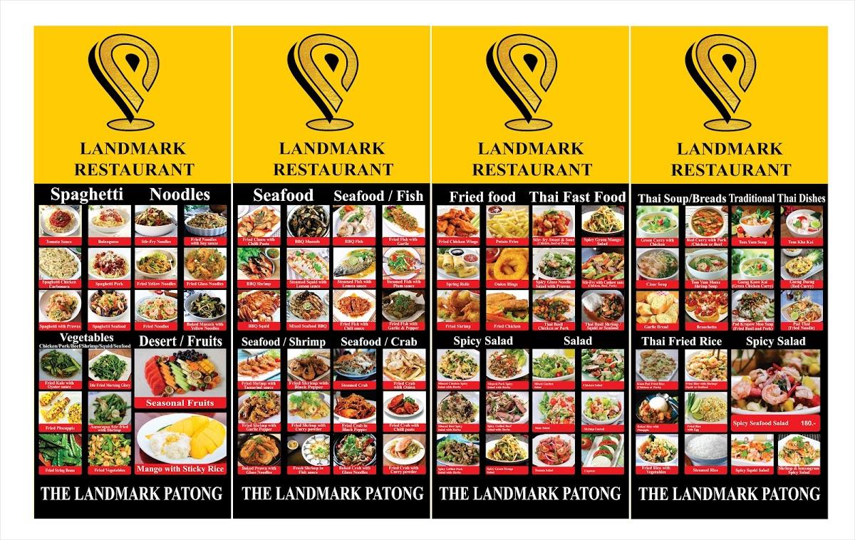Menu at The Landmark Restaurant Patong, Kathu