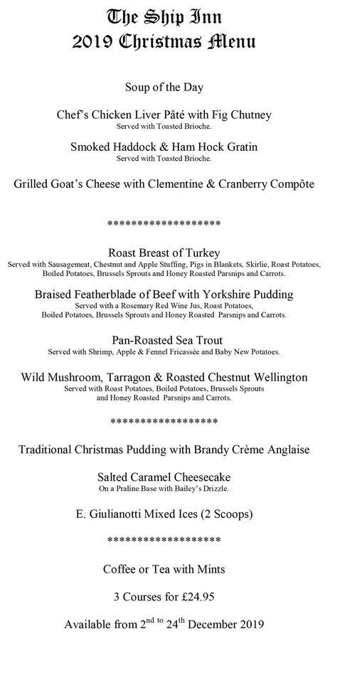 Menu at The Ship Inn, Stonehaven pub & bar, Stonehaven