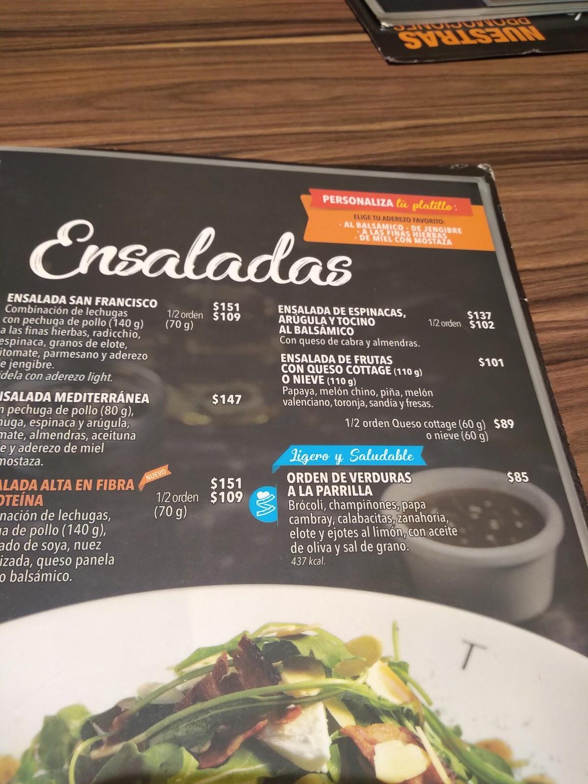 Menu at Toks Arboledas restaurant, Tlalnepantla de Baz