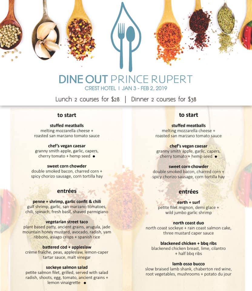 Menu at Waterfront Restaurant, Prince Rupert, 222 1st Ave W