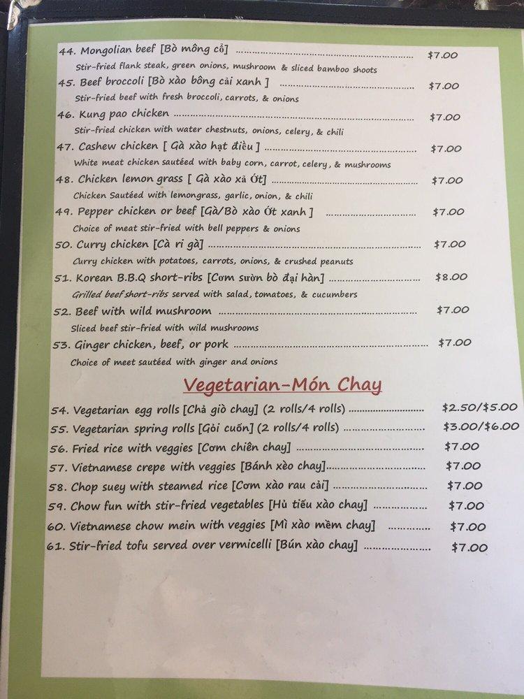 Menu at Pho 72 Restaurant Vietnamese Noodle and Grill, San Bernardino, 738 S Waterman Ave a15