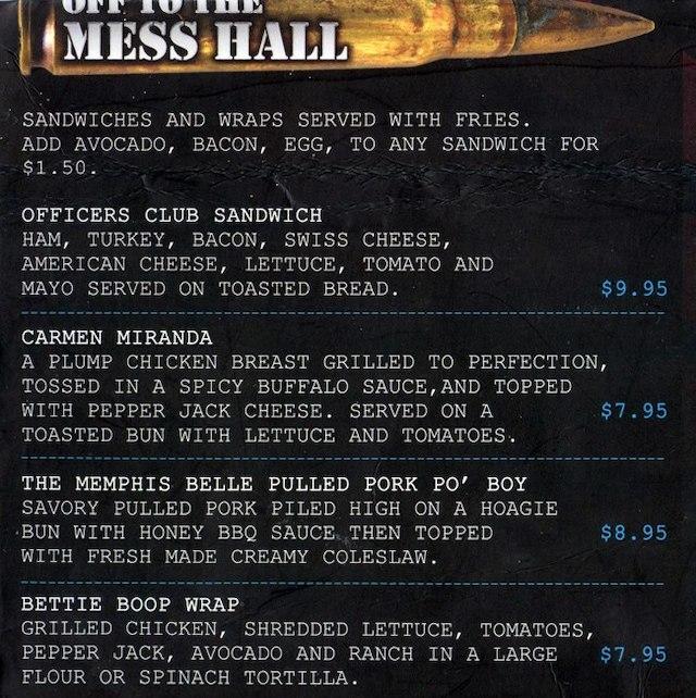 Menu at Bombshells pub & bar, Pflugerville