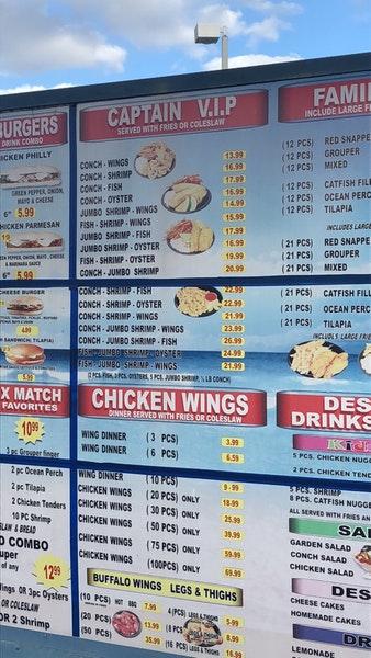 Menu at Captain Fish & Chicken restaurant, Miami Gardens