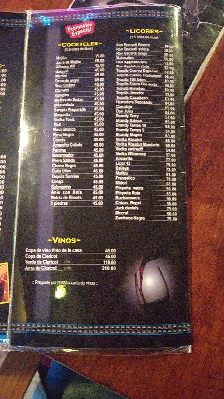 Carta de Café Lindo, Xalapa Enríquez