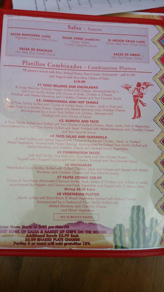 Menu at El Meson restaurant, Freehold, 40 W Main St
