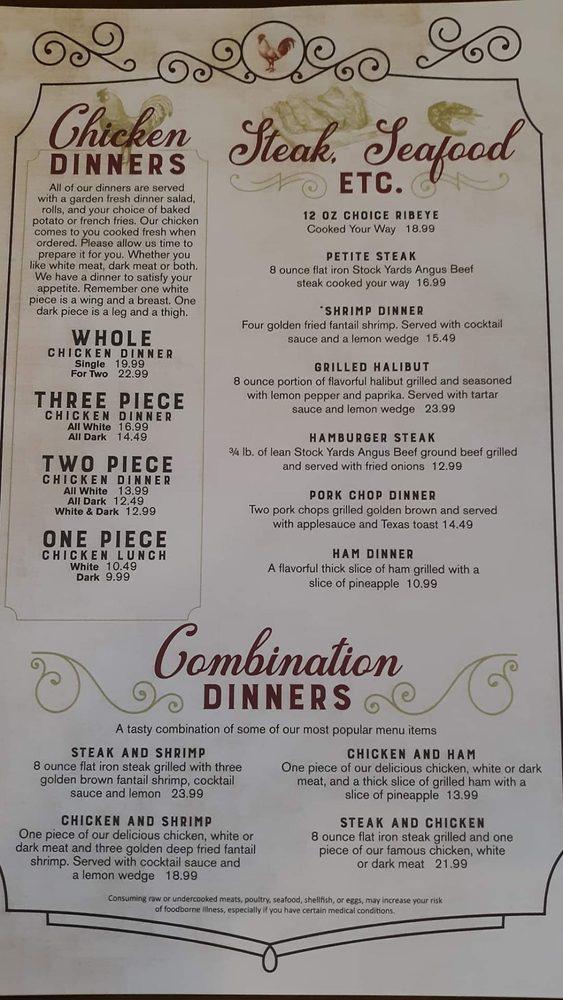 Menu at Larry's To-Go restaurant, Morgan