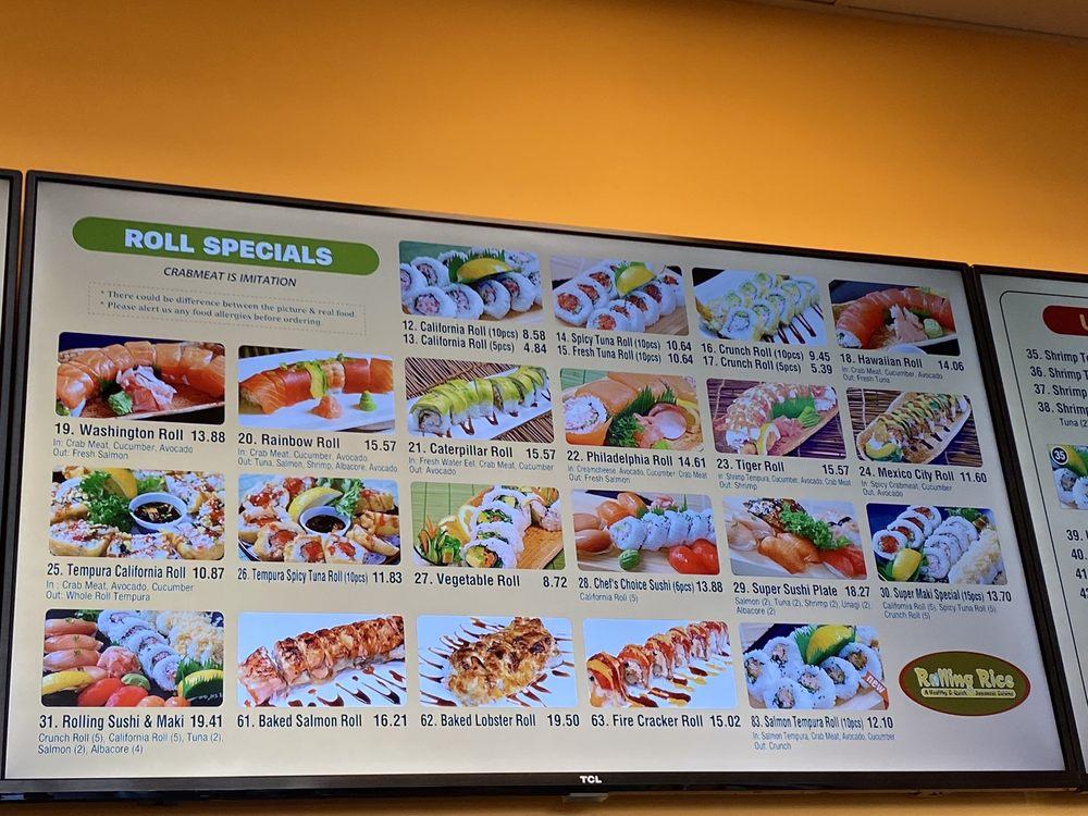 Menu at Rolling Rice restaurant, Rosemead
