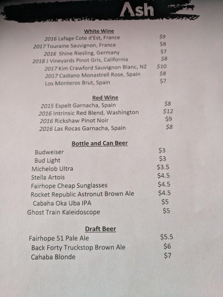 Menu at Ash Neighborhood Bar & Grill, Homewood