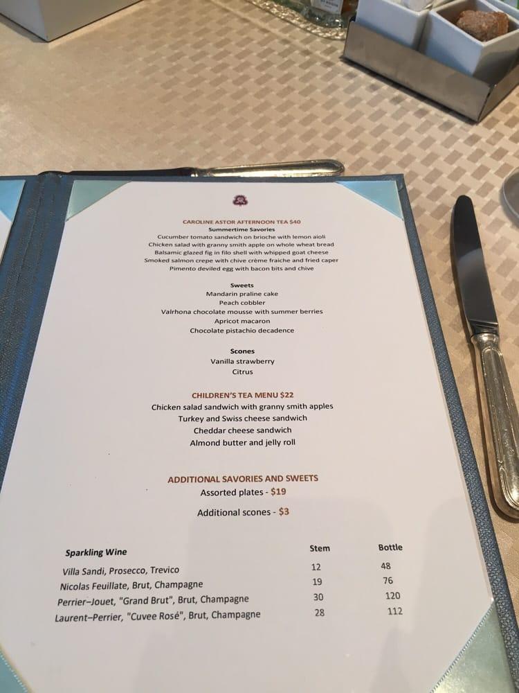 Menu at Astor Court restaurant, Atlanta