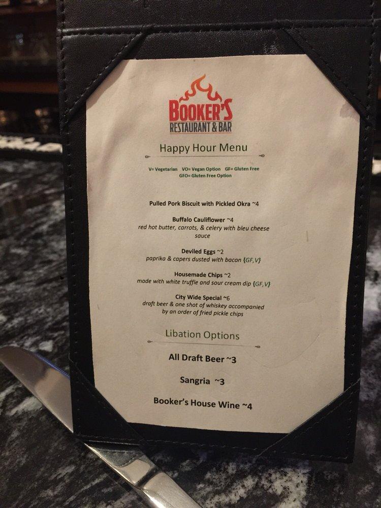 Menu at Booker's Restaurant & Bar, Philadelphia