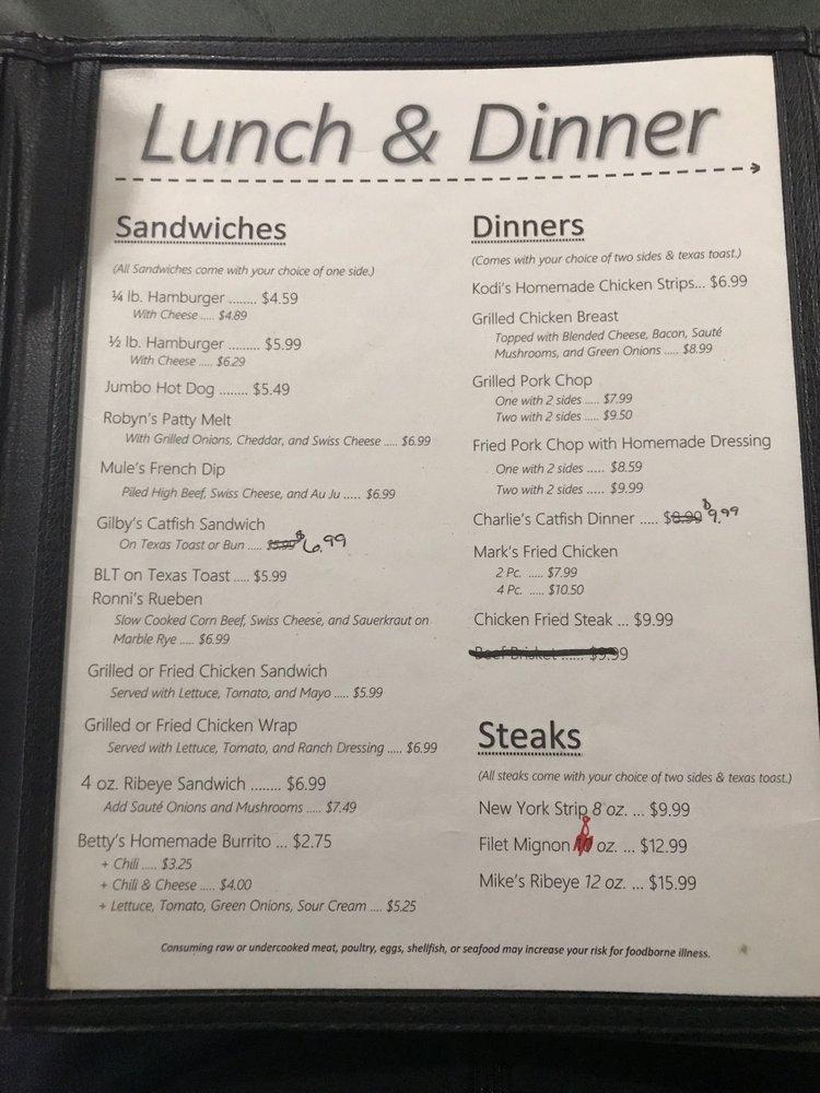 Menu at Carla's Cafe, Bismarck