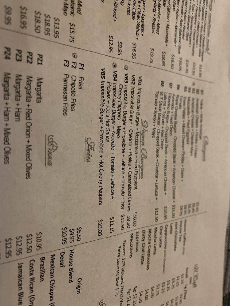 Menu at Filoncino Cafe, New York City