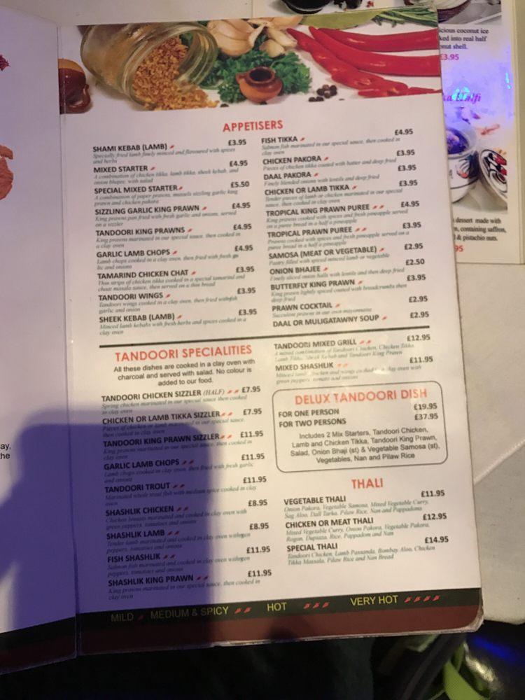 Menu at Kings Cross Tandoori restaurant, London, 341 Grays Inn Rd