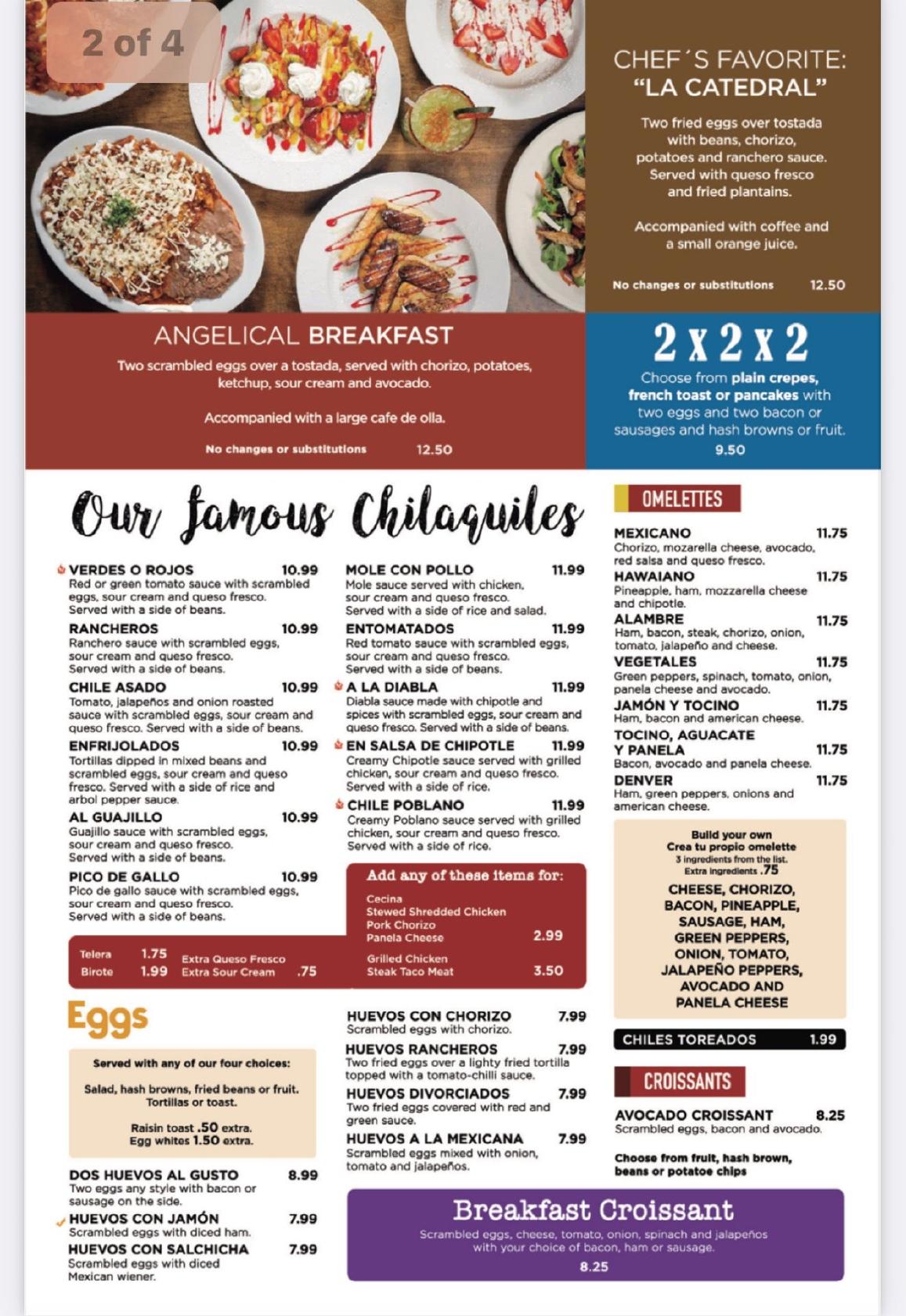 Menu at La Catedral Cafe & Restaurant, Chicago, S Christiana Ave