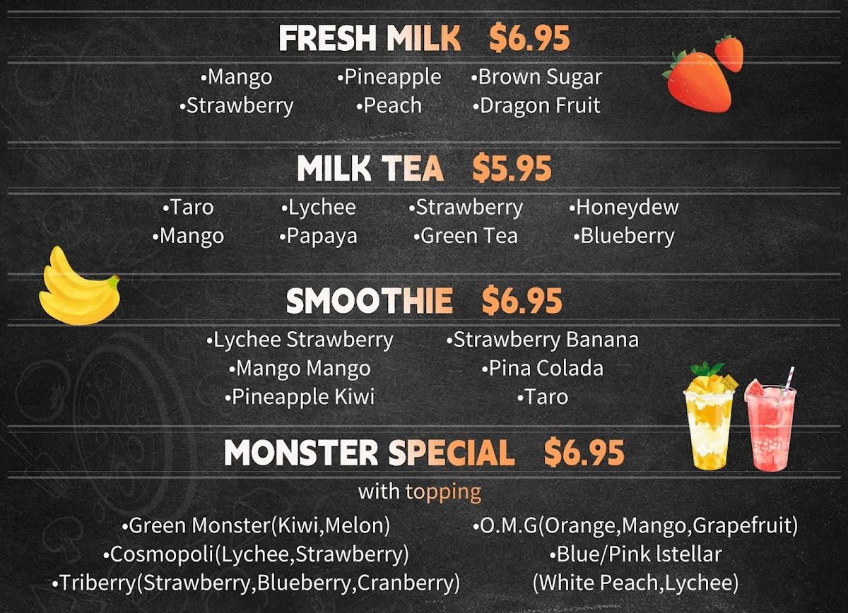 Menu at MONSTER CHICKEN restaurant, Stony Brook