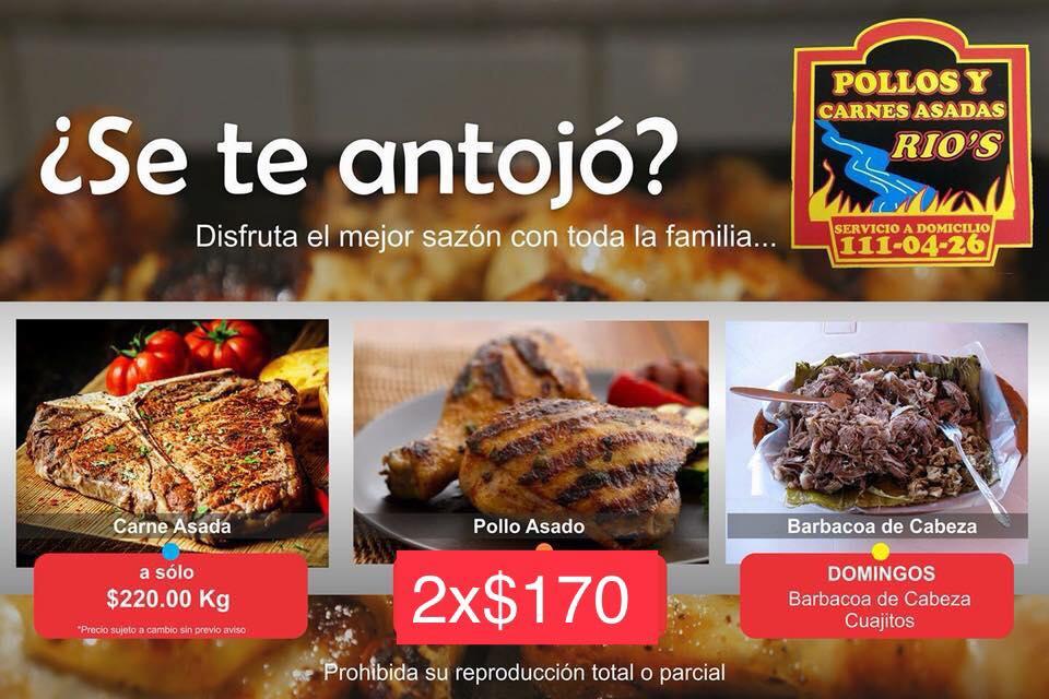 Menu at Pollos y Carnes Asadas Rio's, Cadereyta Jiménez