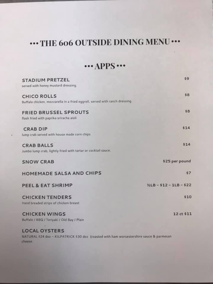 Menu at The 606 featuring Walkabout Creek and The Quays pub & bar ...