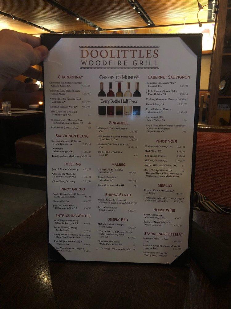 Menu at Doolittles Woodfire Grill pub & bar, Golden Valley, 550 ...
