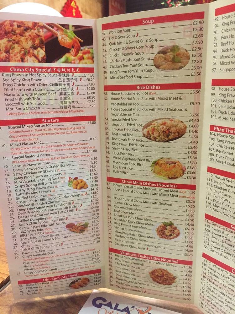 Menu at Man Ho China City fast food, London