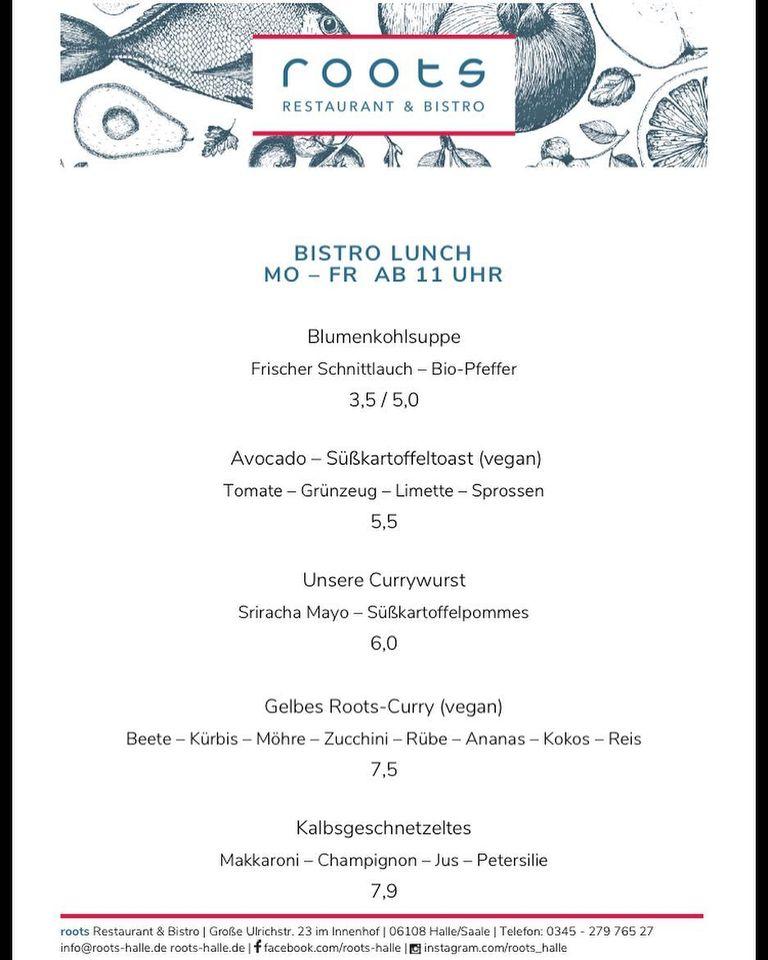 Menu at Restaurant roots, Halle (Saale)