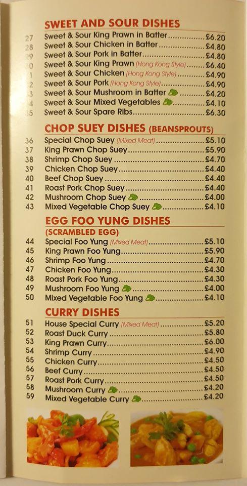 Menu at Seafront Palace fast food, Aberystwyth