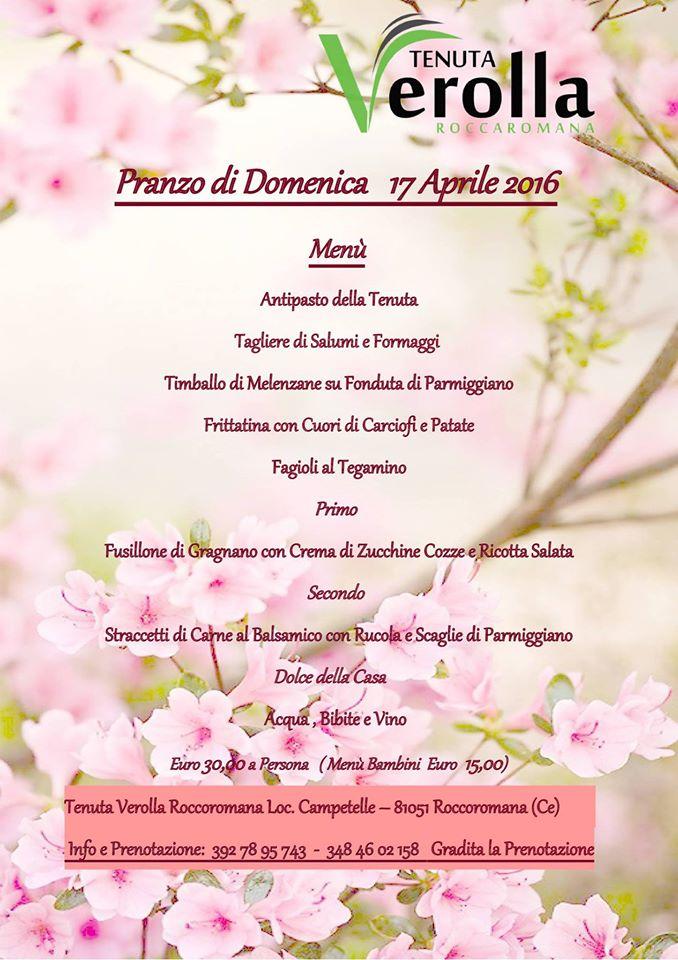 Speisekarte von Tenuta Verolla restaurant, Italien