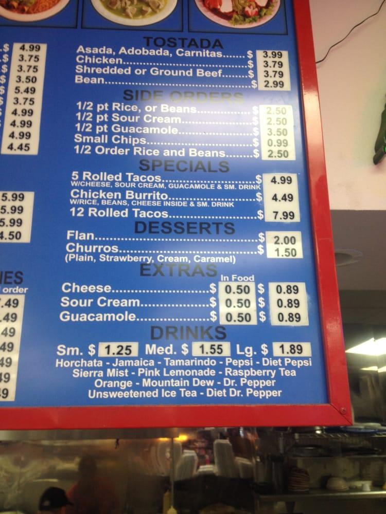 Carta del restaurante Arsenio's Mexican Food, Tulare