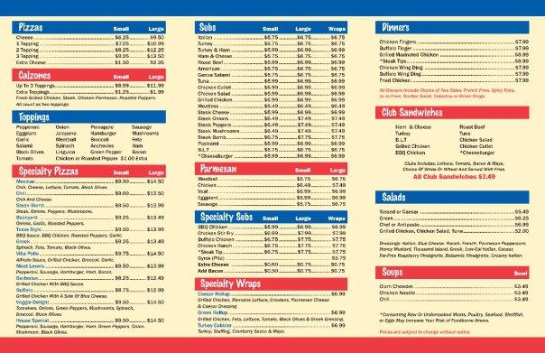 Menu at Primetime House Of Pizza pizzeria, Bourne