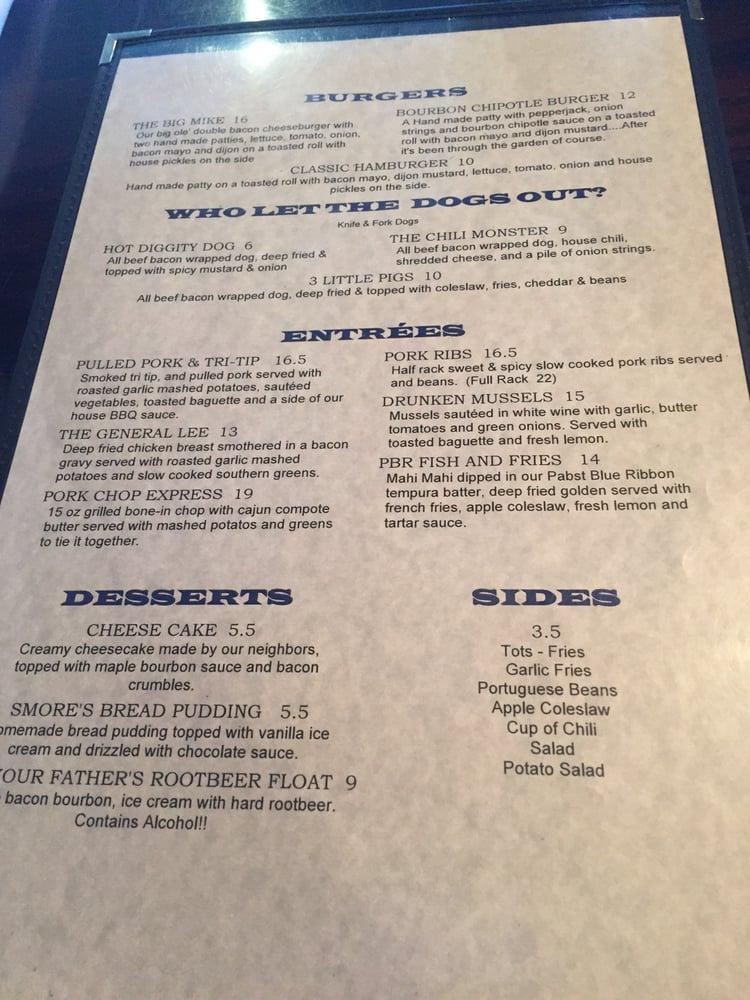 Menu at The Twisted Pig Bar and Grill, Modesto