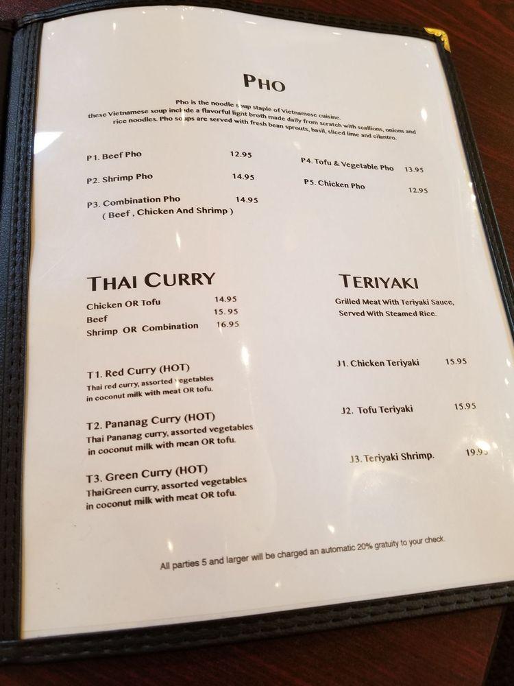 Menu at Asian Fusion restaurant, Fairplay, US Hwy 285