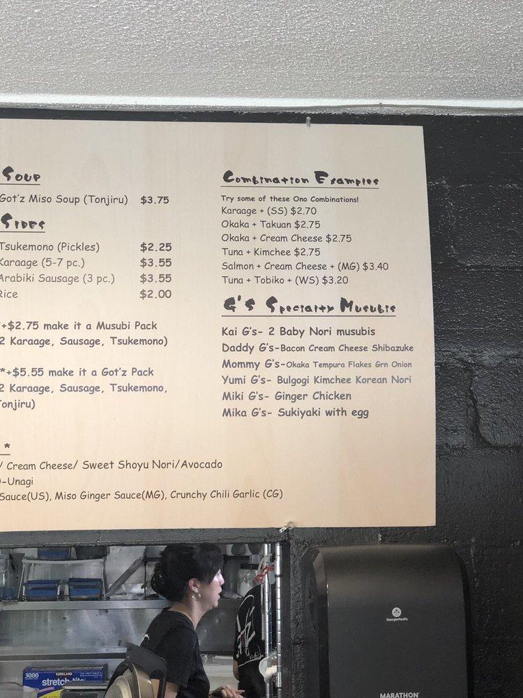 Menu at Got'z Grindz restaurant, Kaneohe