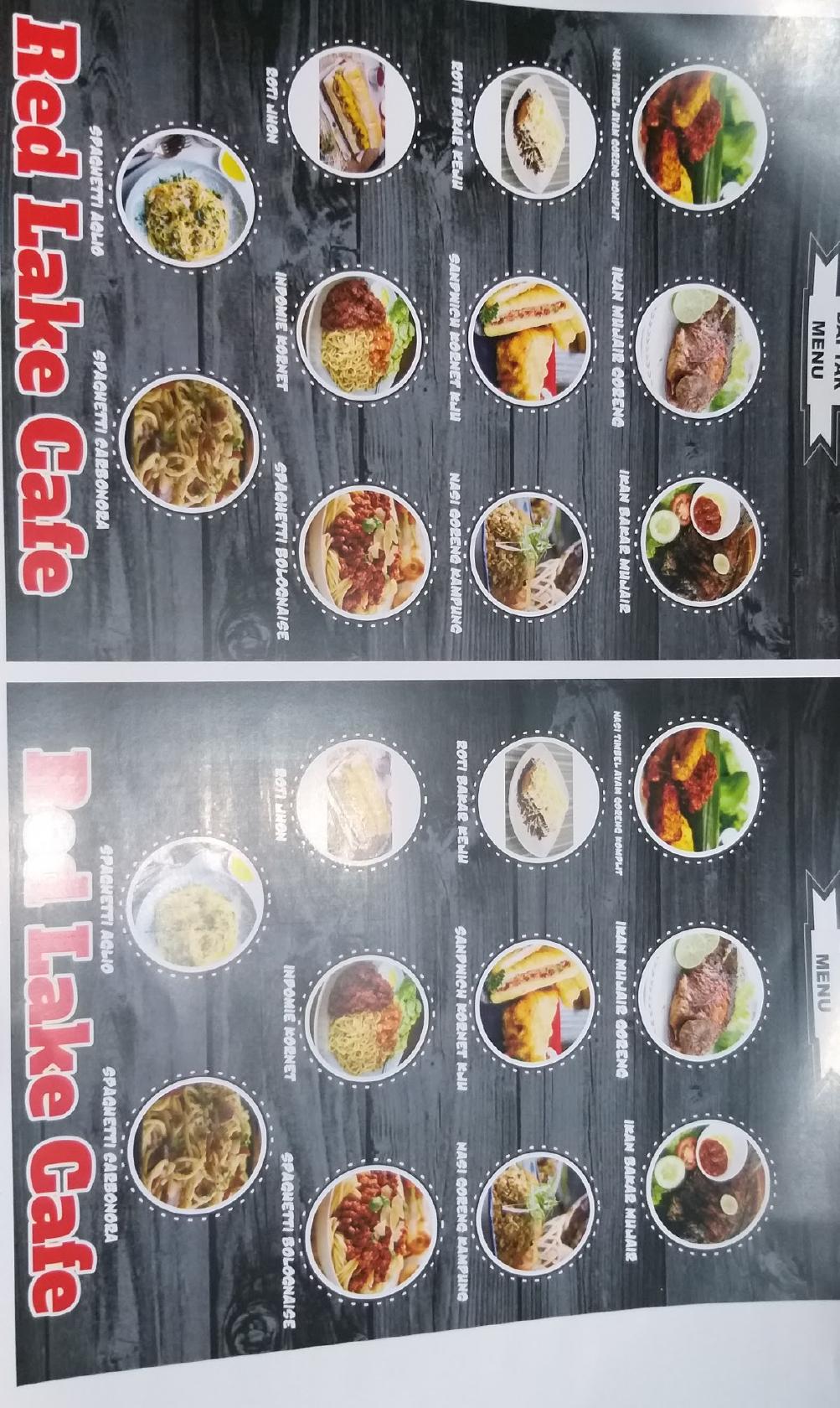 Menu at RED LAKE CAFE, Kamulyan