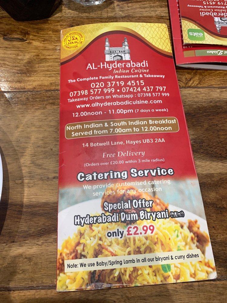 Hyderabadi Cuisine Menu