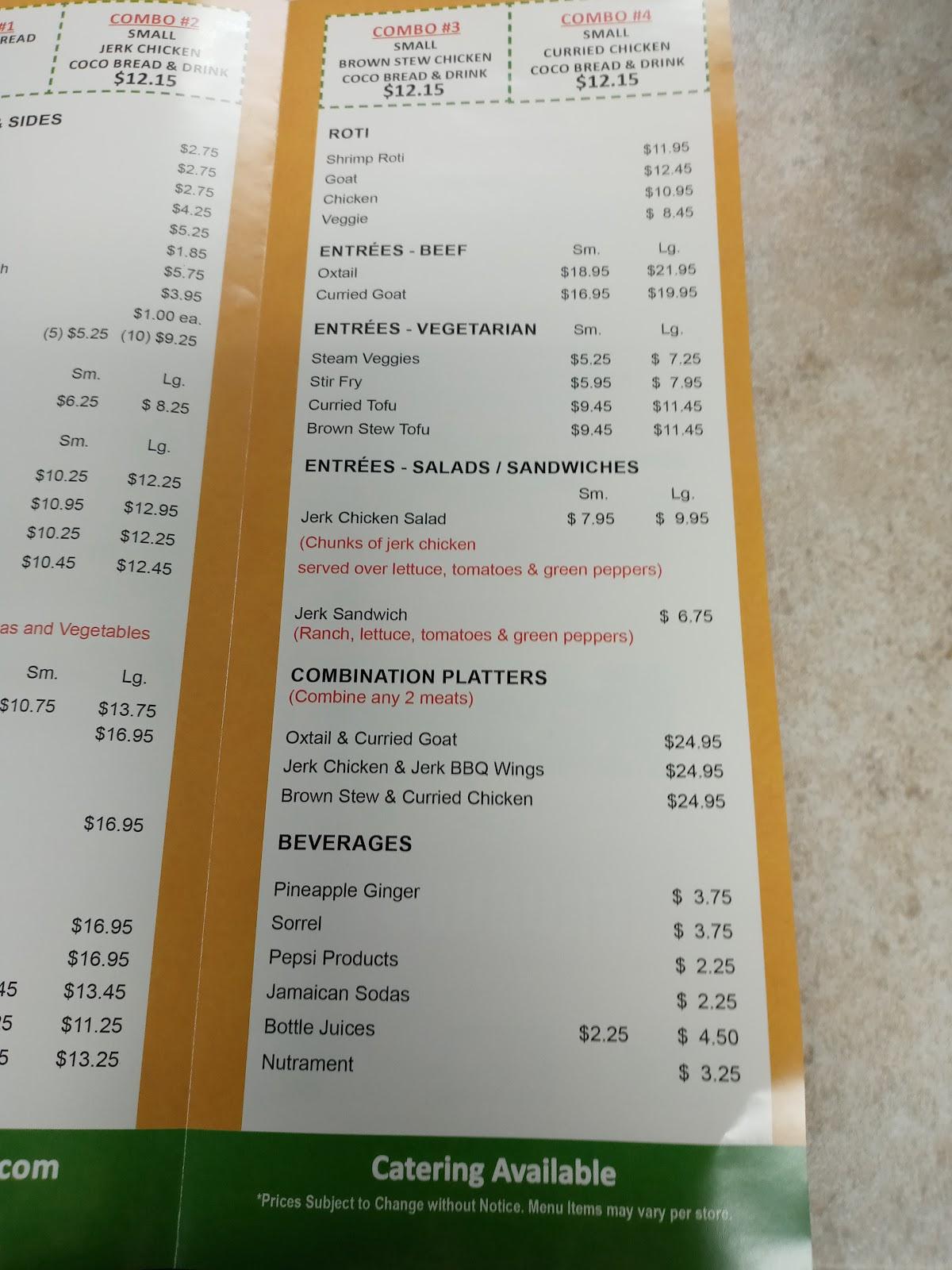 Menu at Caribbean Grill restaurant, East Riverdale, Landover Rd