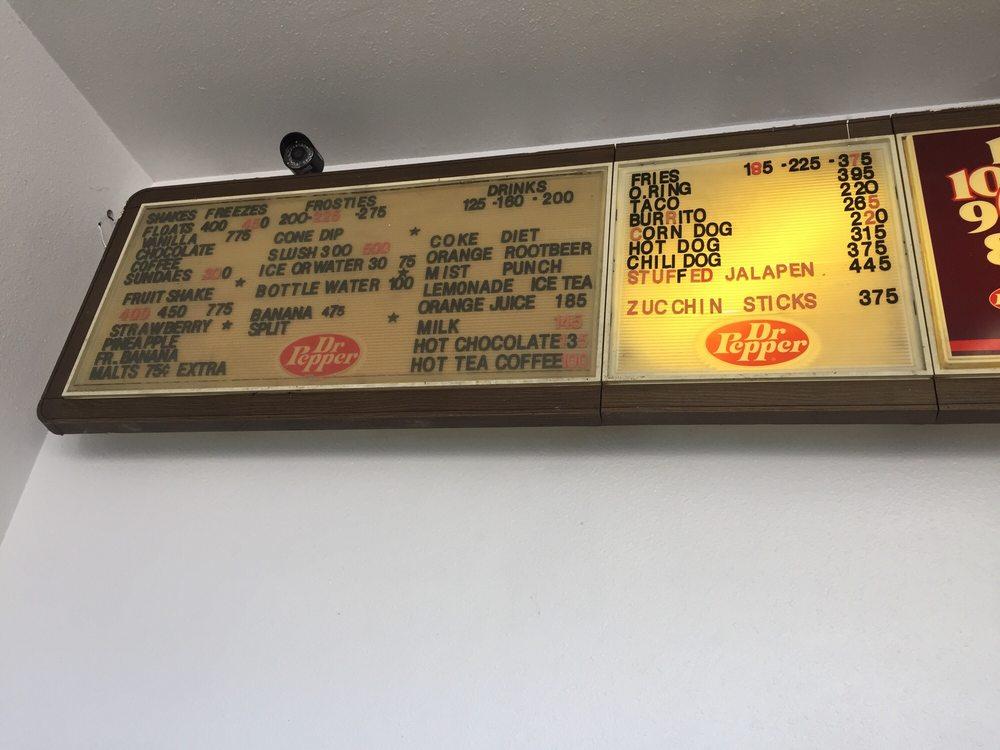 Menu at Cookie's Drive In restaurant, Sacramento