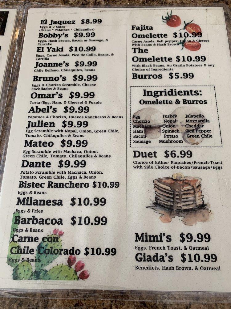 Menu at Mana Restaurant and Bakery, Douglas