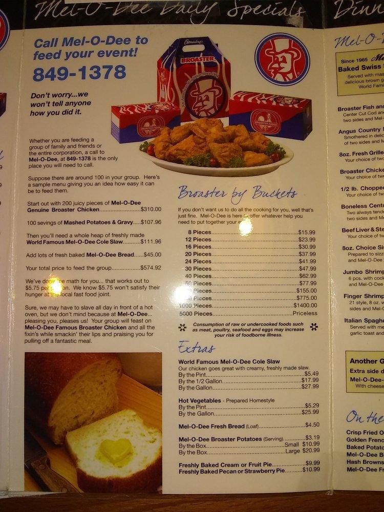 Menu at Mel-O-Dee Restaurant & Catering, New Carlisle