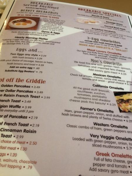 Menu at Mimi's Diner restaurant, Township of Hamburg