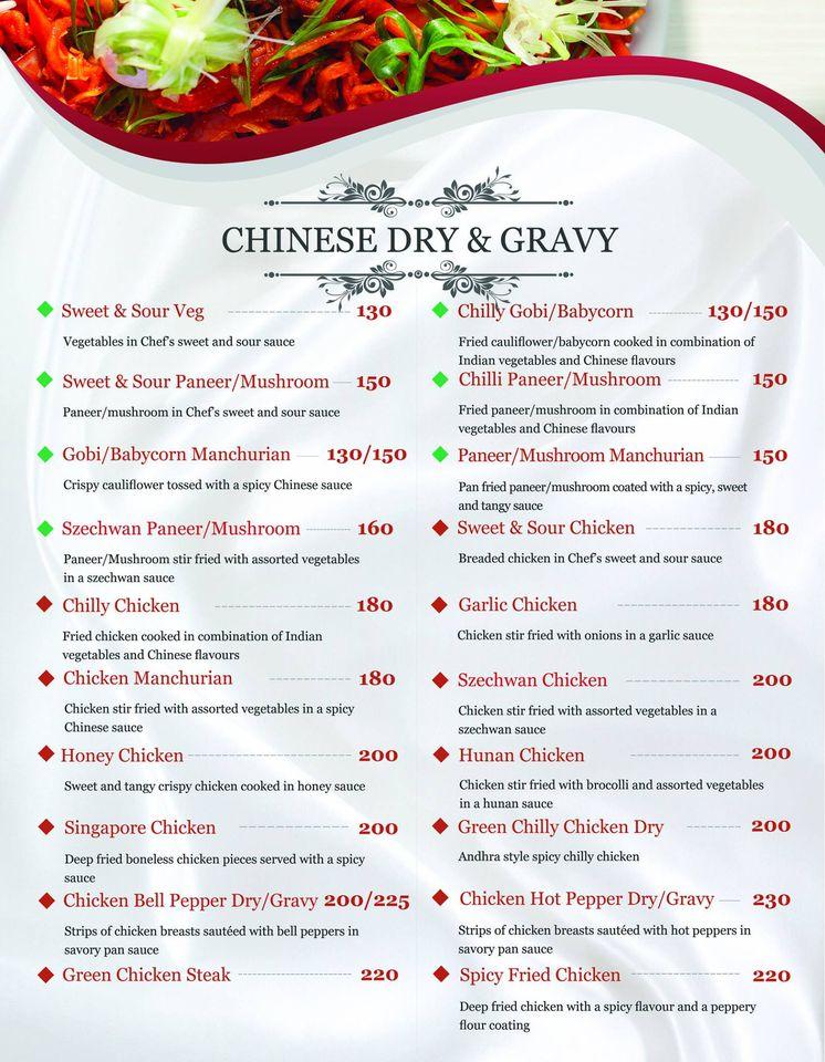 Menu at Mishwar restaurant, Chennai