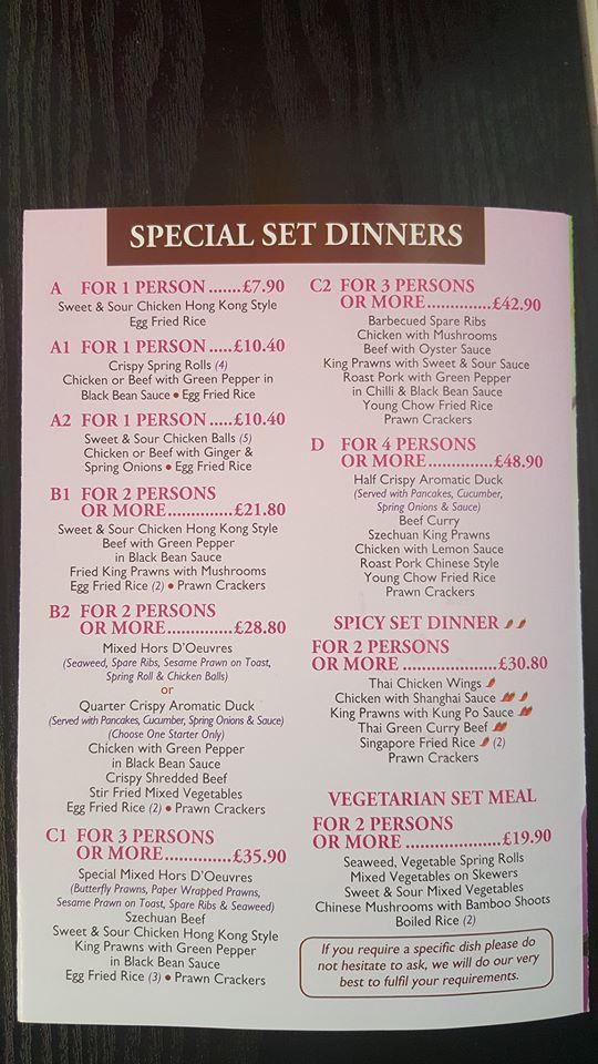 Menu at New China House Newtonabbot Torquay restaurant, Kingsteignton