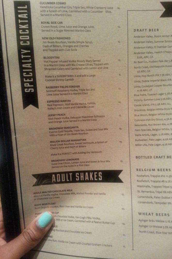 Menu at Broadway Burger Bar, Atlantic City, Pacific Ave