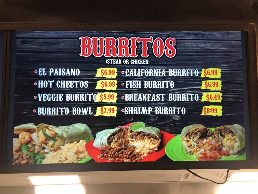 Menu at El Paisano Mexican and American Restaurant, Tempe
