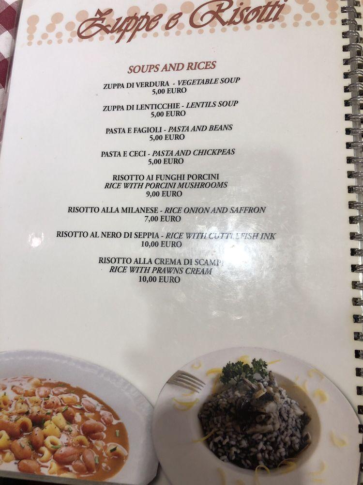 Menu at La Forchetta d´Oro pizzeria, Rome, Via di S. Martino Ai Monti