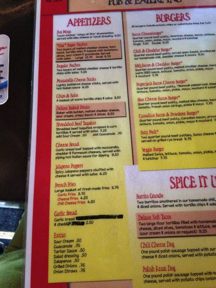 Menu at Our Place Pub & Eatery Inc, Silverdale