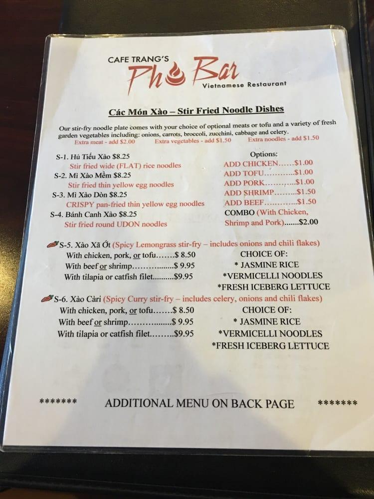 Menu at Pho Bar, Rio Rancho, Southern Blvd SE