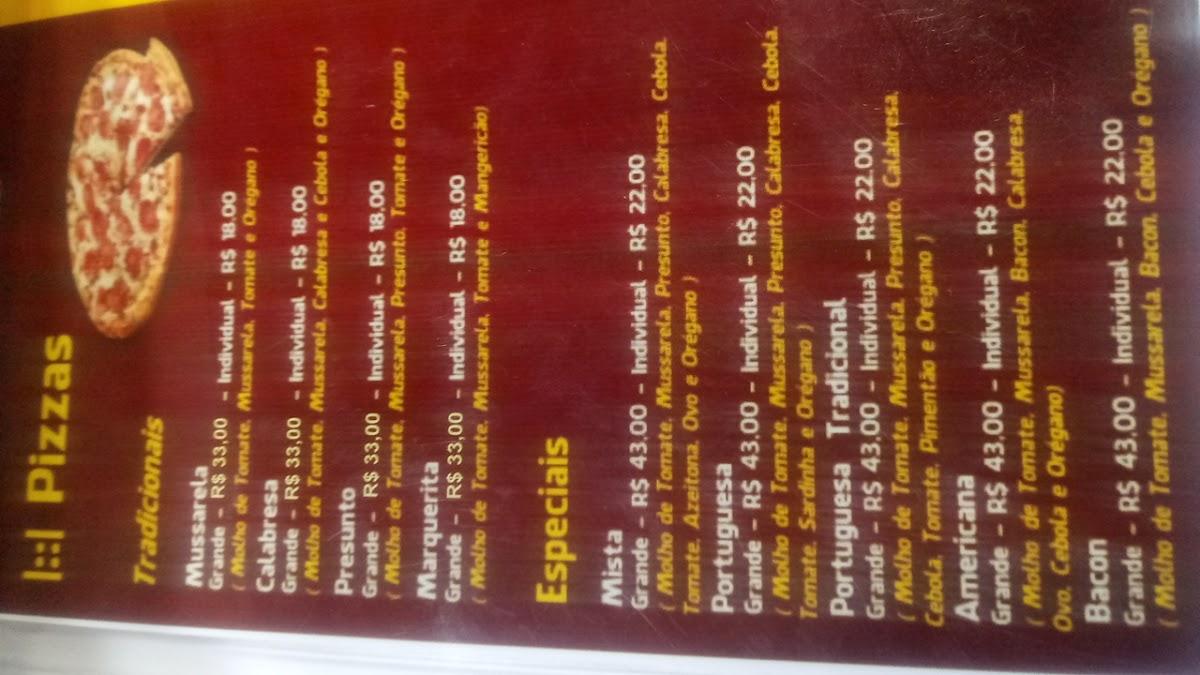 Menu at Alan Pizzas restaurant, Arraial do Cabo