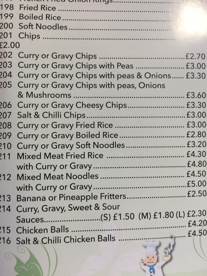 Menu at Cam Hing restaurant, Lisburn
