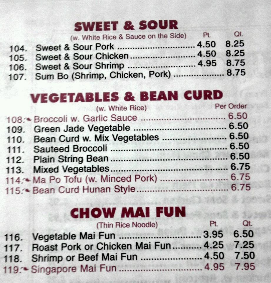 Menu at Great Wall Chinese Restaurant, Connellsville