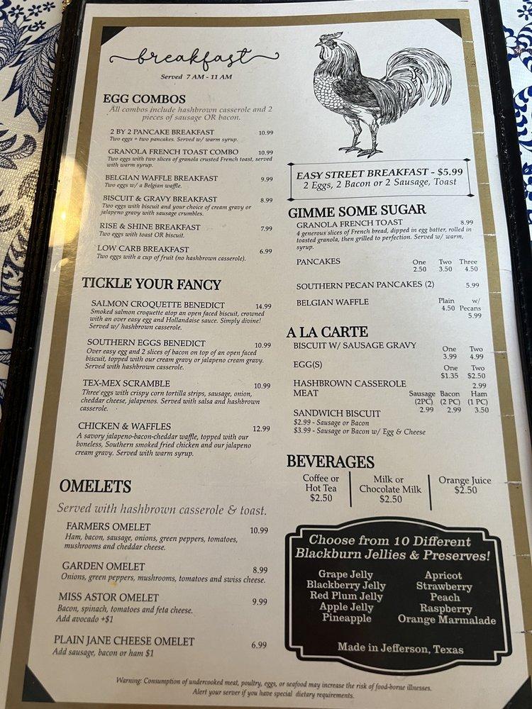 Menu at High Cotton Kitchen restaurant, Paris