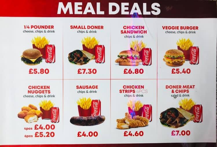 Menu at Kebab Centre restaurant, Southampton